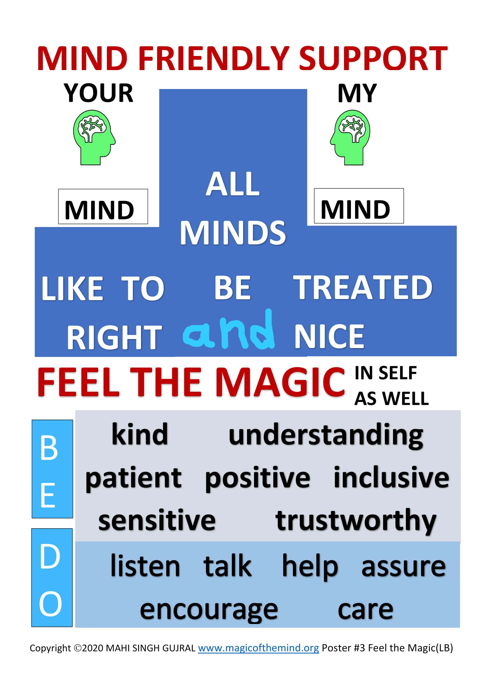 Be Kind to the Mind: Feel the Magic (B and C) – Poem Paired with Poster ...